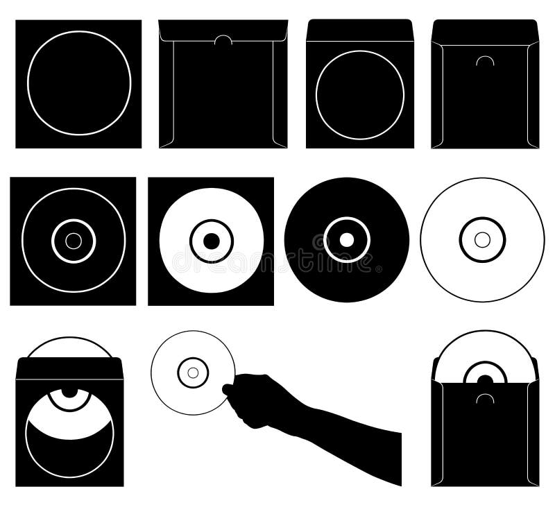 Set of Different Compact Discs and Cases Stock Vector - Illustration of ...