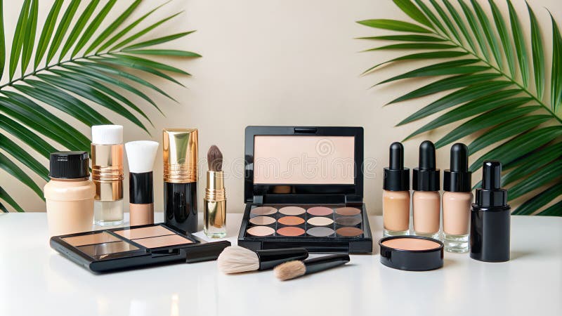 Set of Different Cosmetic Products Stock Illustration - Illustration of ...