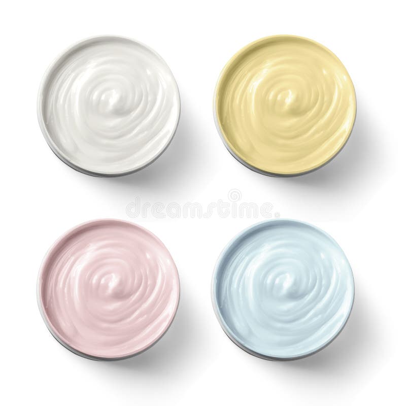 Set of 4 Different Cosmetics Cream Stock Image - Image of pattern ...