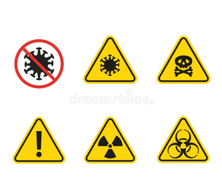 Set of Different Danger Signs Stock Illustration - Illustration of ...