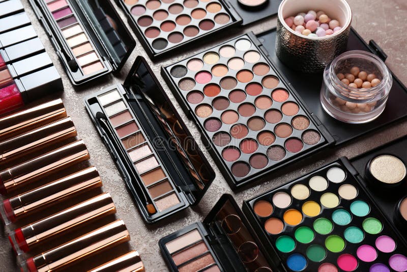 Set of Different Decorative Cosmetics. Professional Makeup Products ...