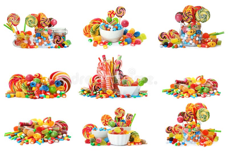Set of Different Delicious Candies Stock Image - Image of candy ...