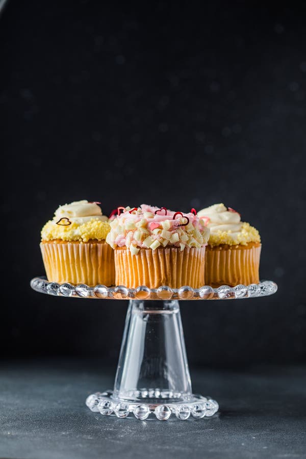 Set of Different Delicious Cupcakes on Funny Cake-stand Stock Photo ...