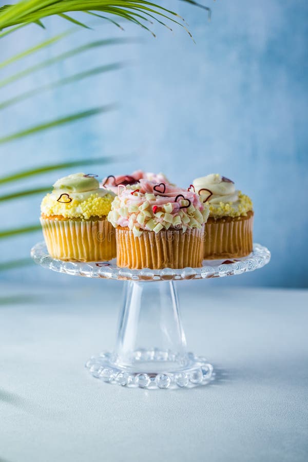 Set of Different Delicious Cupcakes on Funny Cake-stand Stock Photo ...