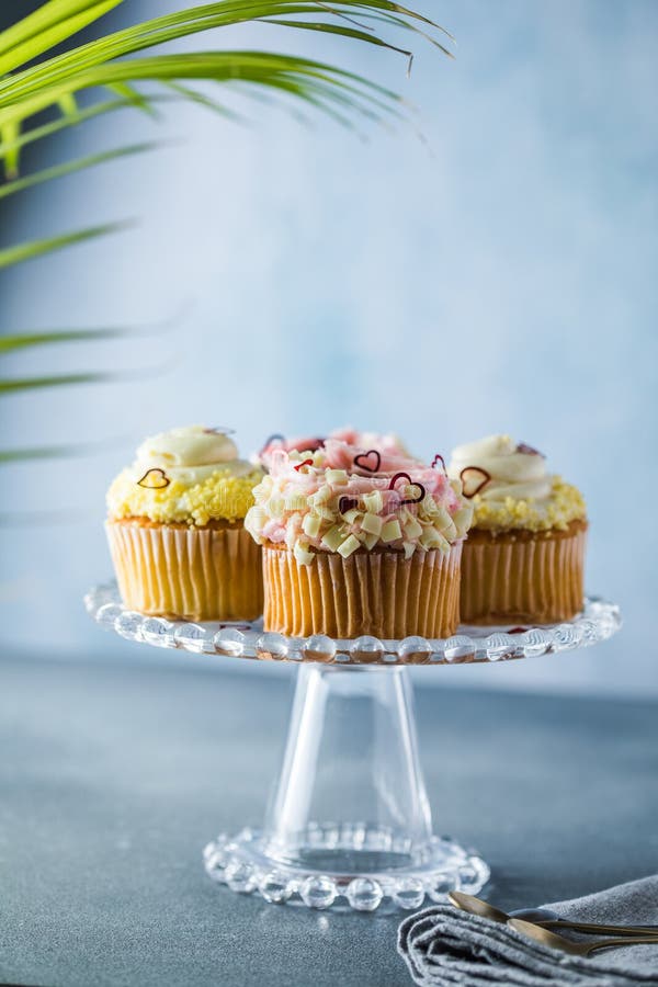 Set of Different Delicious Cupcakes on Funny Cake-stand Stock Photo ...