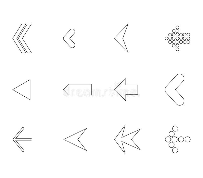 Set Of Arrows. Simple Thin Black Line Arrow Design. Flat Vector Icons ... Set Of Arrows. Simple Thin Black Line Arrow Design. Flat Vector Icons ...