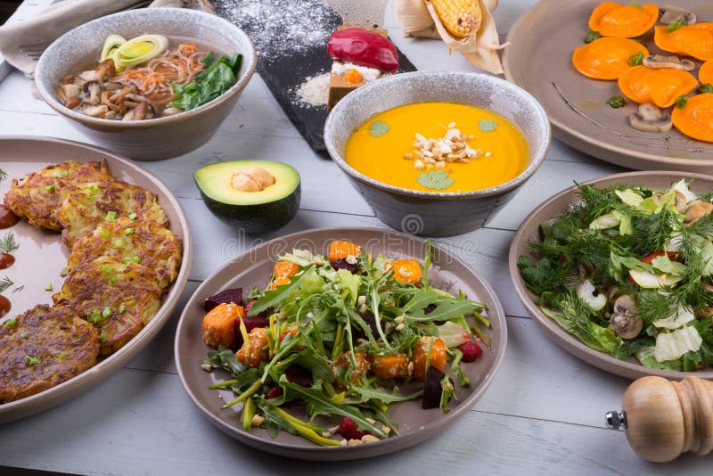 Set of different dishes stock photo. Image of dessert - 92603598