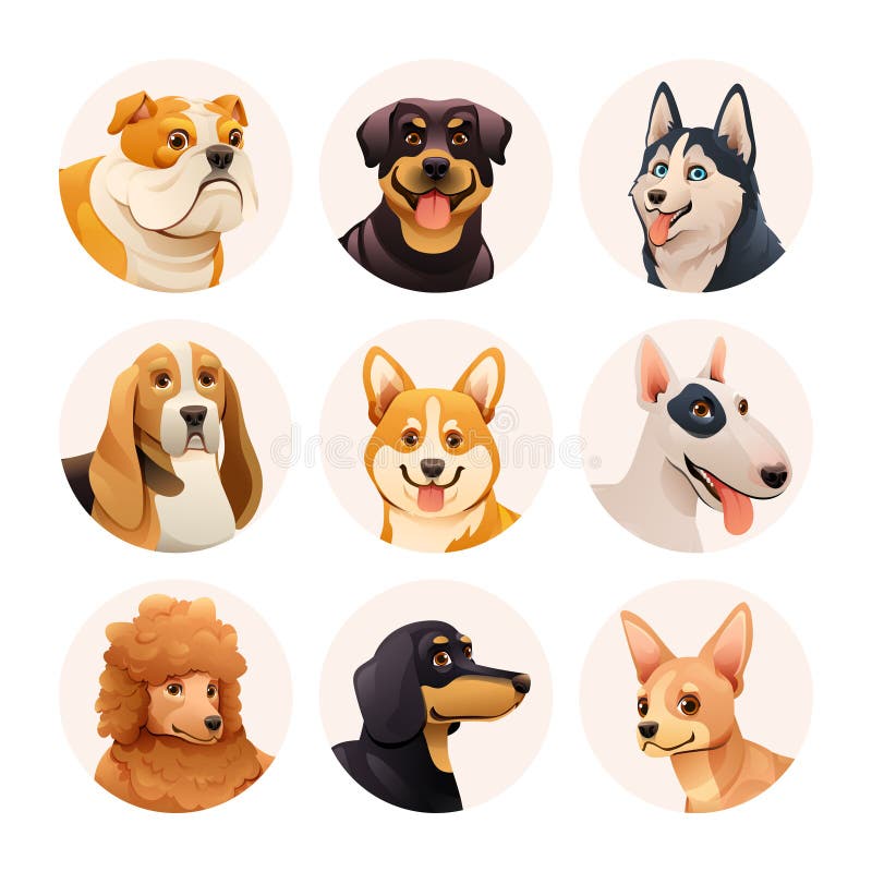 Dog avatar characters stock illustration. Illustration of corgi - 278258787