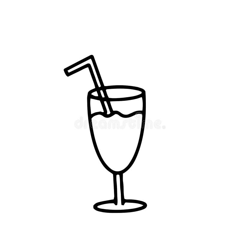 Set of Different Doodle Cocktail. Hand-drawn Image for Print, Sticker ...