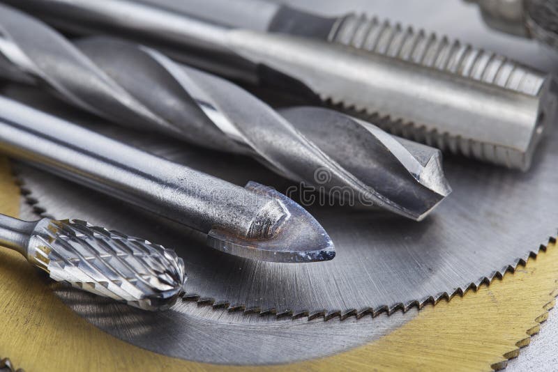 Set of Different Drill Bits,thread Tap and Mill Cutters with Caliper ...