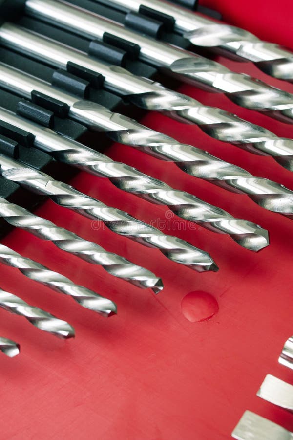 A Set of Different Drills for a Drill Stock Image - Image of steel ...