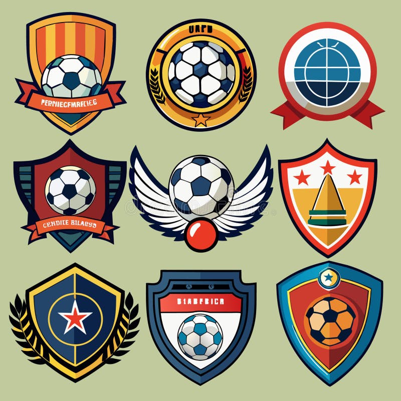 Set of Different Emblems for Sports Stock Vector - Illustration of ...