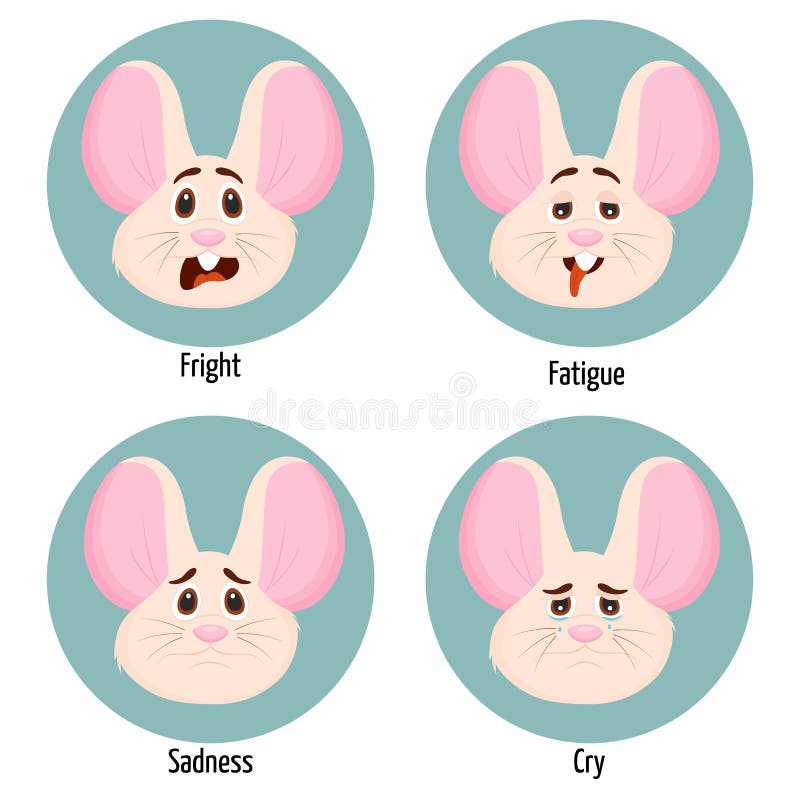 Mouse Character with a Joyful Face. Facial Expression. Mouse Character ...