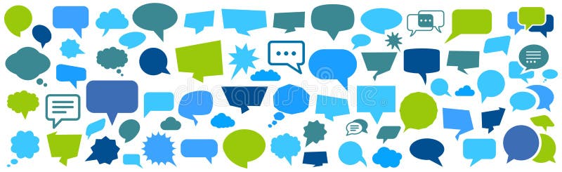 Set Different Empty Speech Discussion Bubble Icons, Chat Sign - Stock ...
