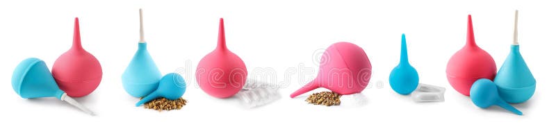Set with Different Enemas on White Background Stock Image - Image of ...