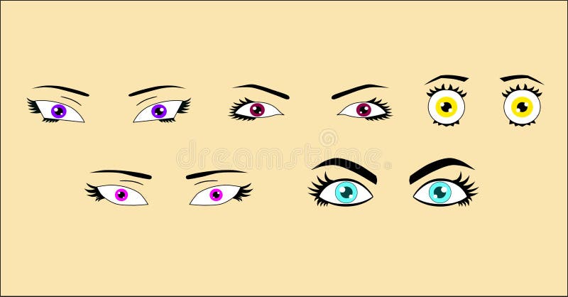 Set of Different Female Eye Designs Stock Vector - Illustration of ...