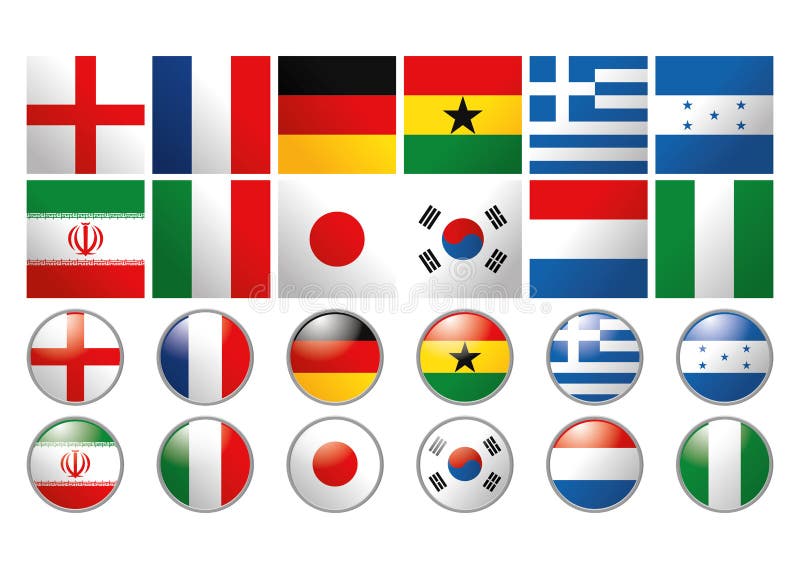 Set of Different Flags of the World Stock Illustration - Illustration ...