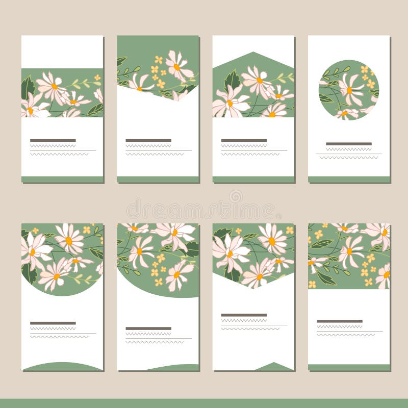 Set with Different Floral Templates. Cards for Your Design Stock ...