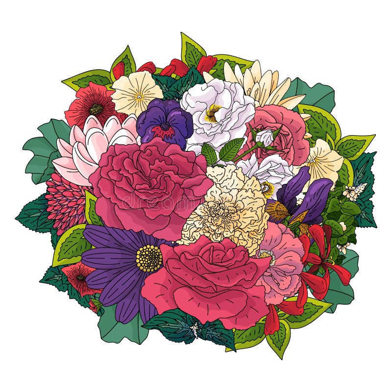 Doodle Set Different Flowers Sketch Stock Illustrations – 745 Doodle ...