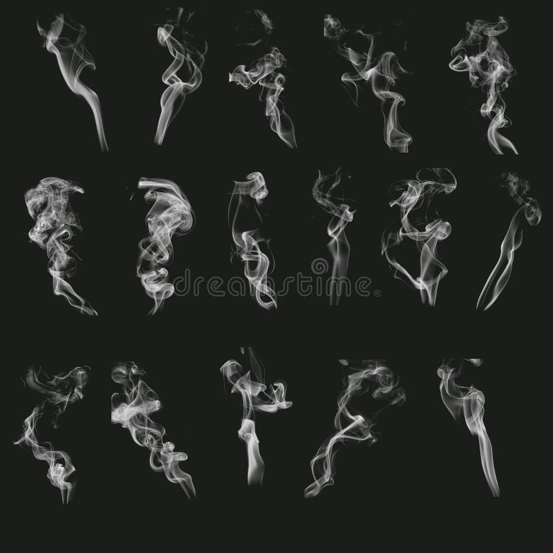 Smoke Forms. Set of Smoke. Vector Illustration Isolated on Transparent ...