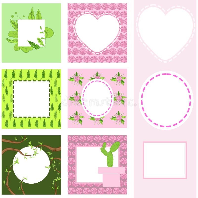 Set of Different Frames, Vector Graphics. Beautiful Frames Stock ...