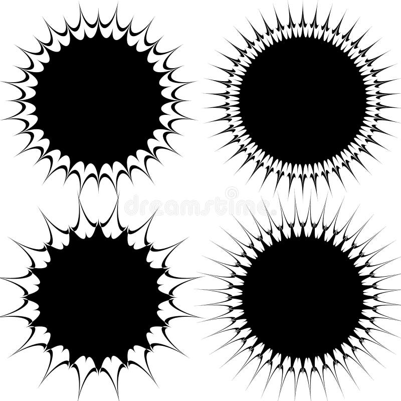 Set of 4 Different Geometric Circular Elements. Set of Abstract Stock ...