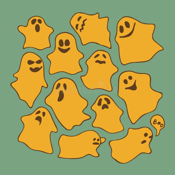 Set of Different Ghosts. Good and Evil Ghosts with Different Faces. for ...