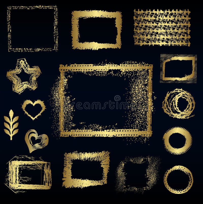 Set of Different Gold Elements, Vector Design Stock Vector ...