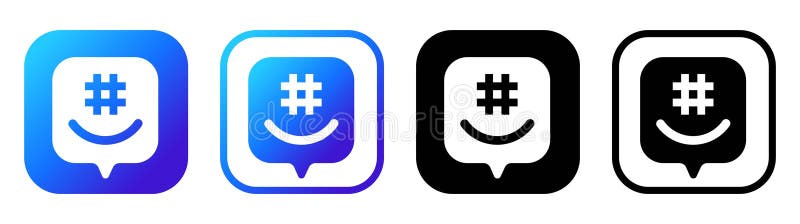 Set of Different GroupMe App Icons, Isolated on Transparent Background ...