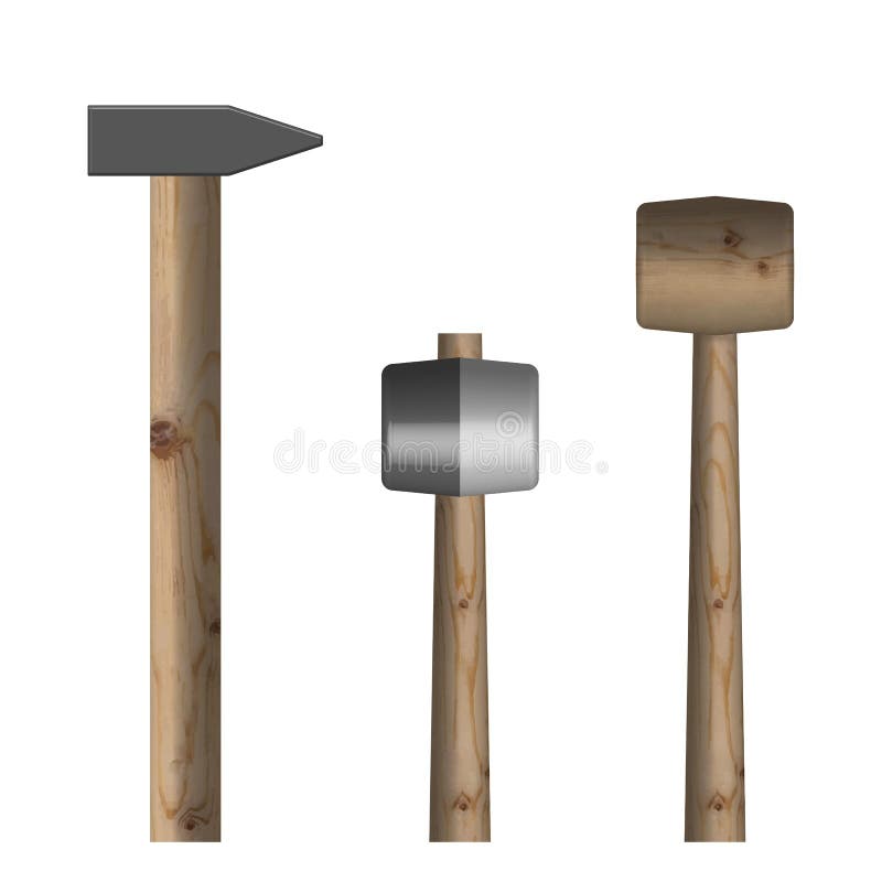 Set of Different Hammers, Vector Illustration Stock Vector ...