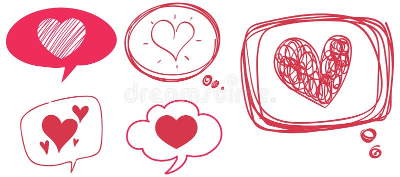 Set of Different Hand Drawn Hearts Stock Vector - Illustration of eps10 ...