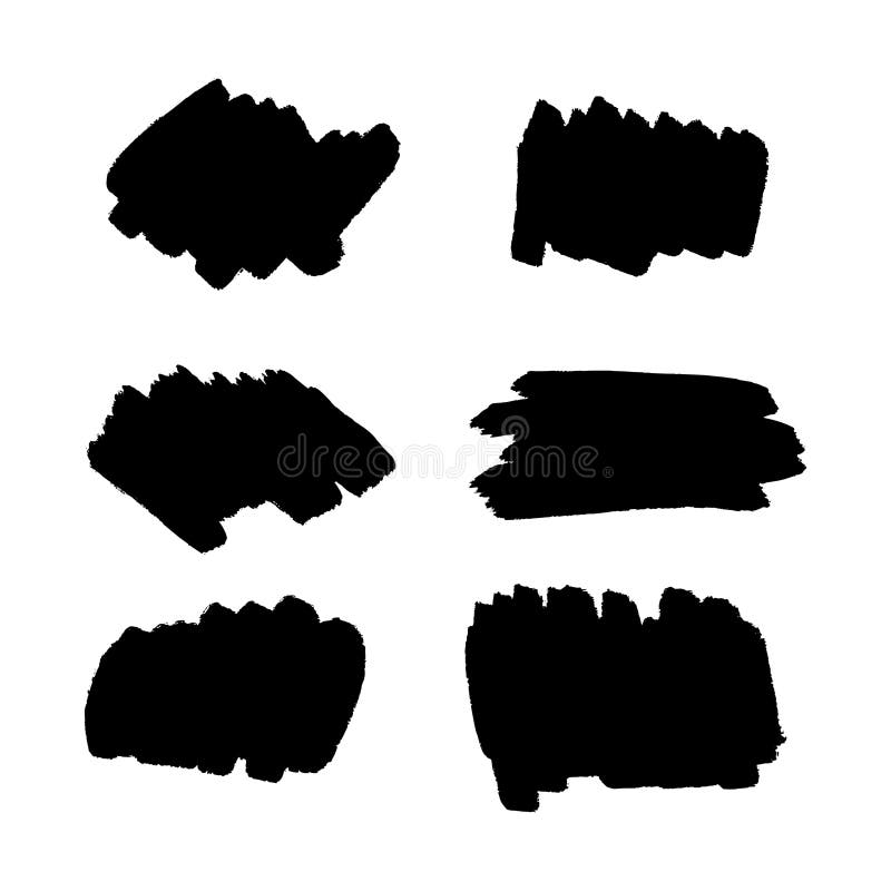 Set of Different Hand Drawn Vector Strokes Stock Vector - Illustration ...