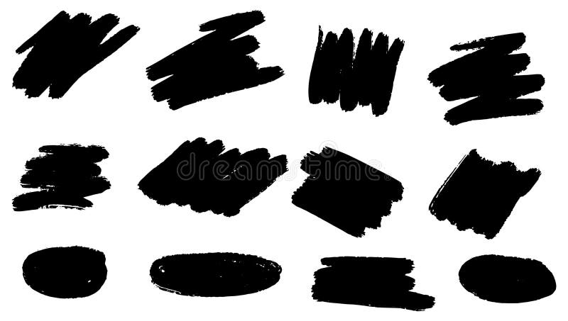 Set of Different Hand Drawn Vector Strokes Stock Vector - Illustration ...
