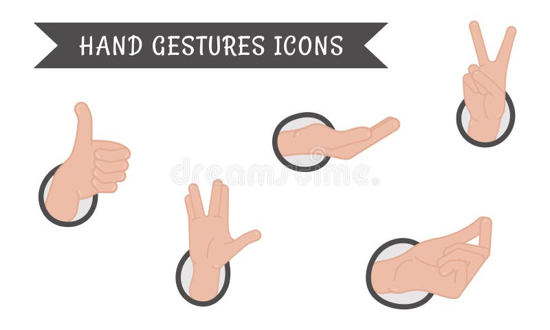 Set of Different Hand Gesture Icons Vector Stock Vector - Illustration ...