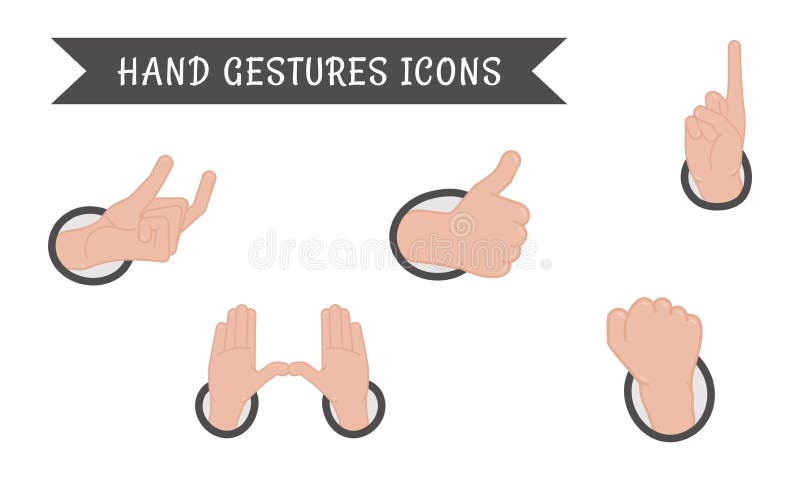 Set of Different Hand Gesture Icons Vector Stock Vector - Illustration ...