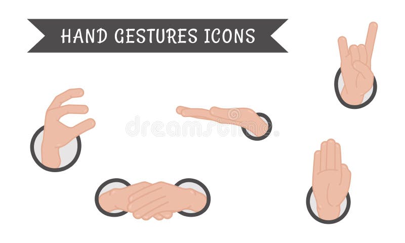 Set of Different Hand Gesture Icons Vector Stock Vector - Illustration ...