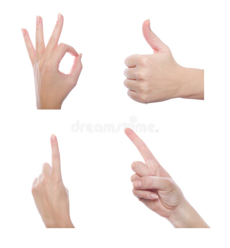 Set of Different Hand Gestures Stock Image - Image of fingernail, agree ...