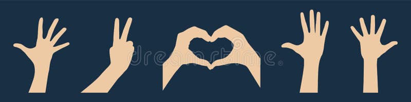 Set of Different Hand Positions. Vector Illustration Stock Vector ...