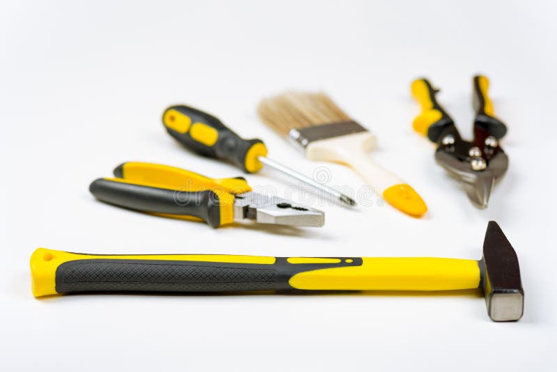 A Set of Different Hand Tools Stock Photo - Image of home, modern ...