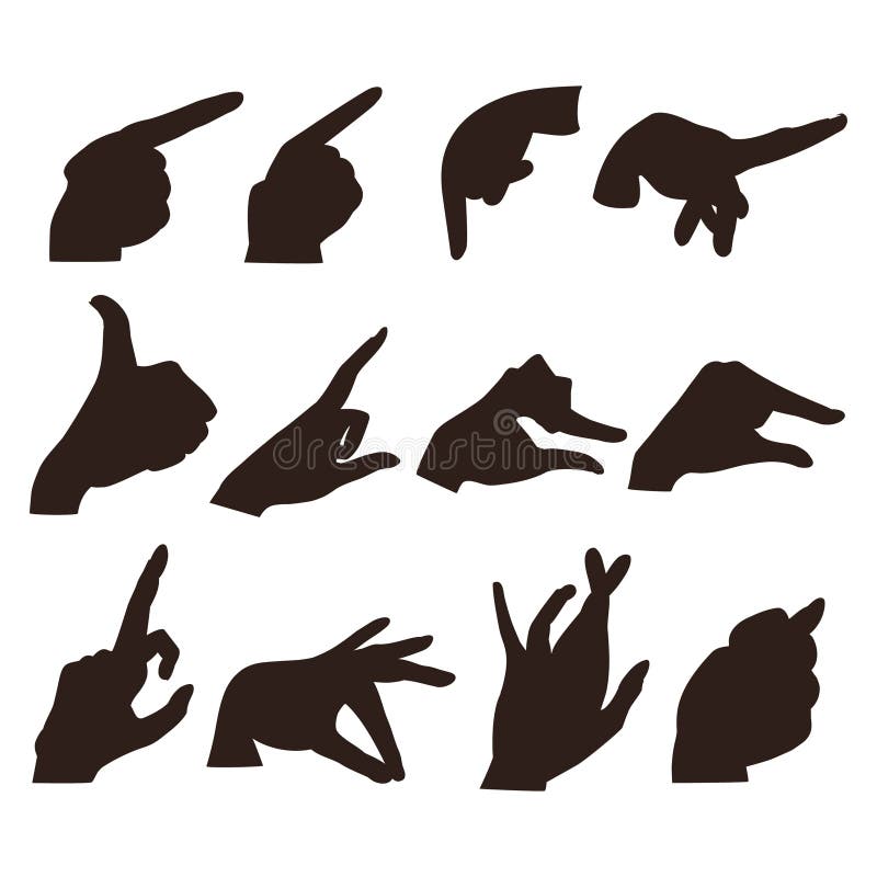 A Set of 12 Different Hands in Various Poses Stock Vector ...