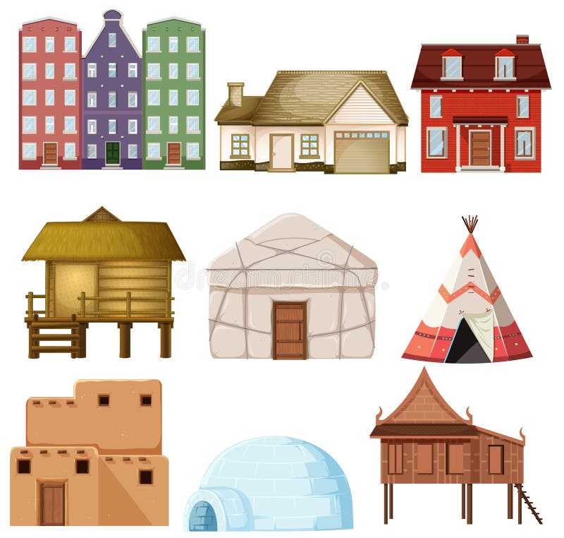 House in the Style of a Cowboy Stock Illustration - Illustration of ...