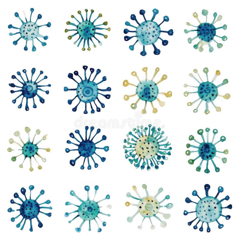 Set of Different Icon of Virus, 2019-nCoV, SARS-CoV-2. Bacteria on ...