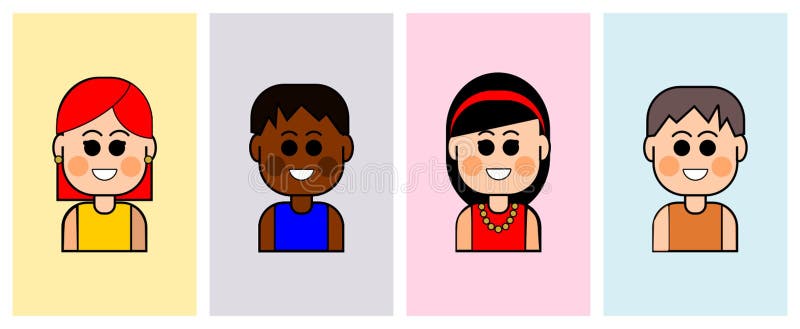 Set of Different Icons of People in Trendy Flat Style Stock Vector ...