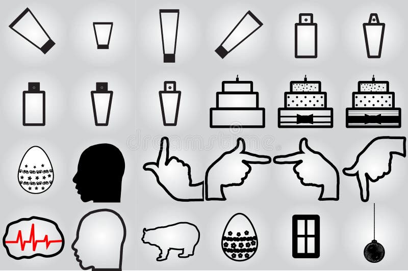 Set of a different icons stock vector. Illustration of attention - 79839554