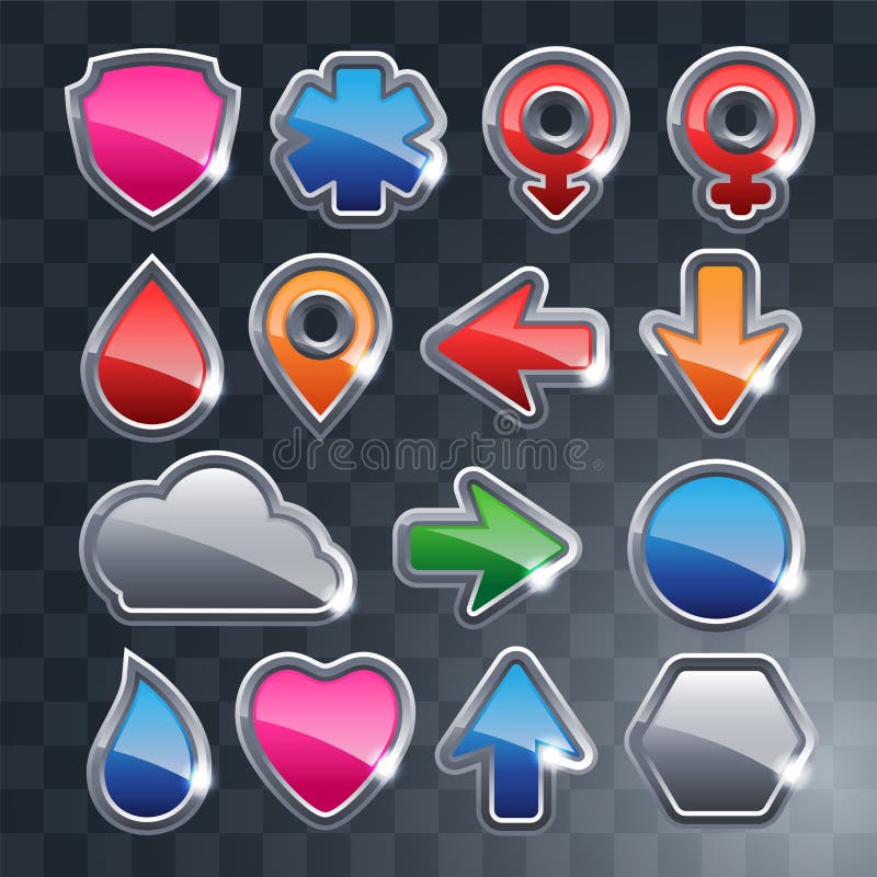 Set of the Different Icons. Stock Vector - Illustration of vector ...