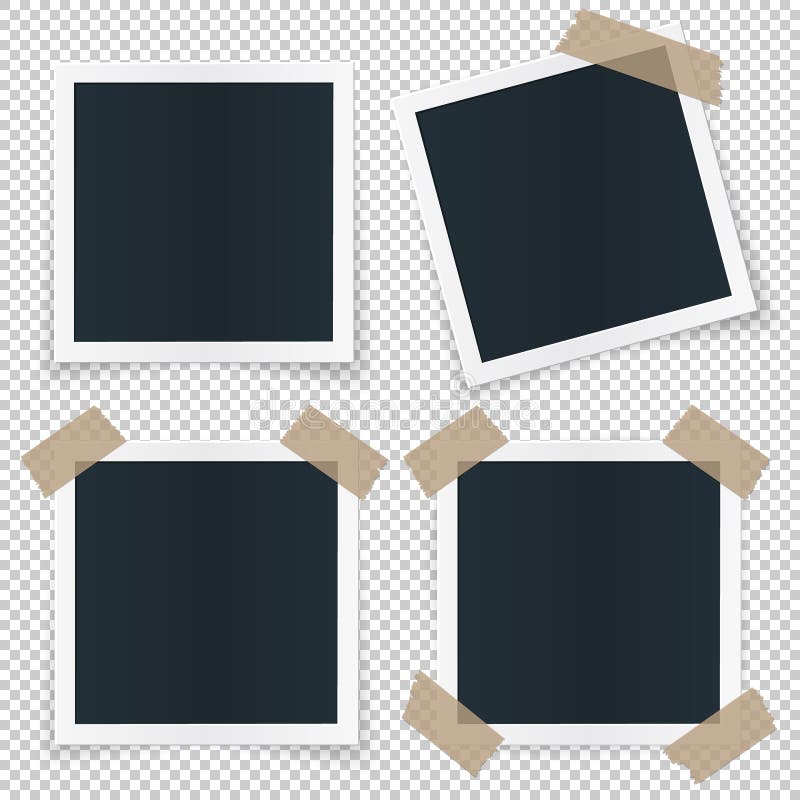 Set of 4 Different Image Frames, with Shadow, Stickers, Tape Pieces ...