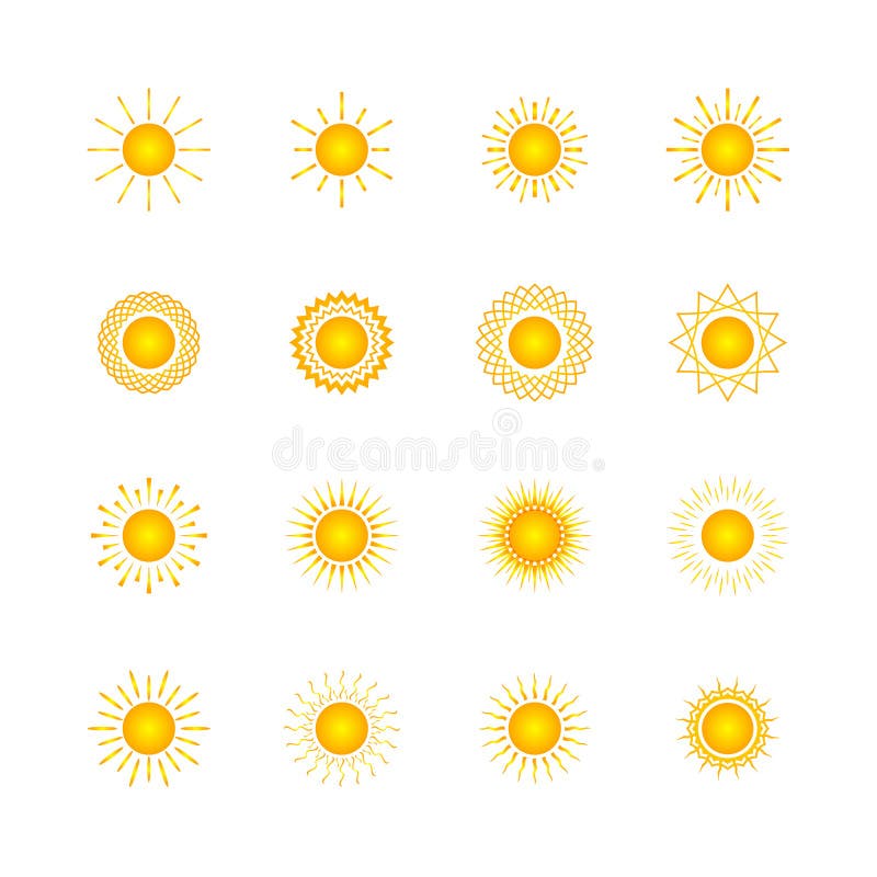 Abstract Yellow Sun Icon, Line Style Design Stock Vector - Illustration ...