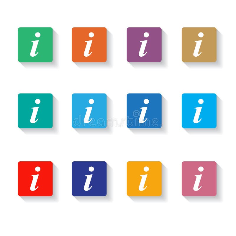 Set of Different Information Buttons for Design. Info Square Symbol ...