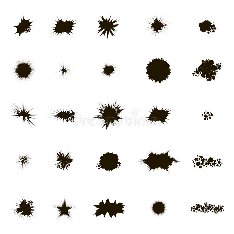 Set of Different Ink Blob Isolated on White Background Stock Vector ...