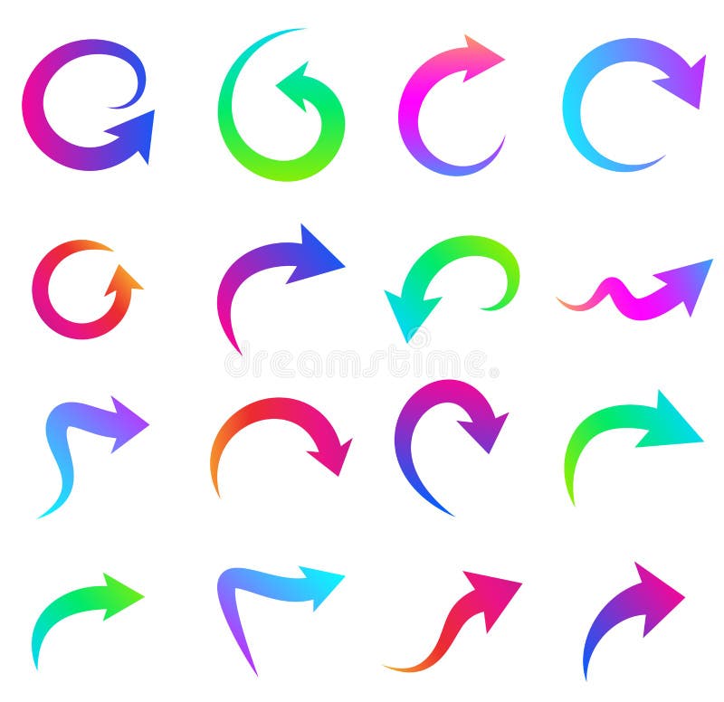 Set of Different Isolated Gradient Arrows Stock Vector - Illustration ... Set of Different Isolated Gradient Arrows Stock Vector - Illustration ...